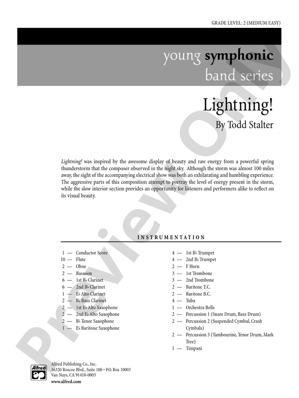 Lightning!: Score: Concert Band Score - Digital Sheet Music Download