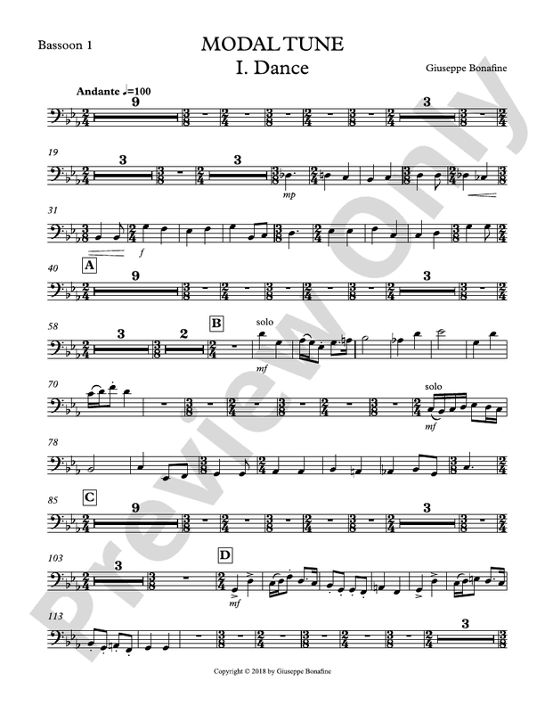 Modal Tune: 1st Bassoon: 1st Bassoon Part - Digital Sheet Music Download