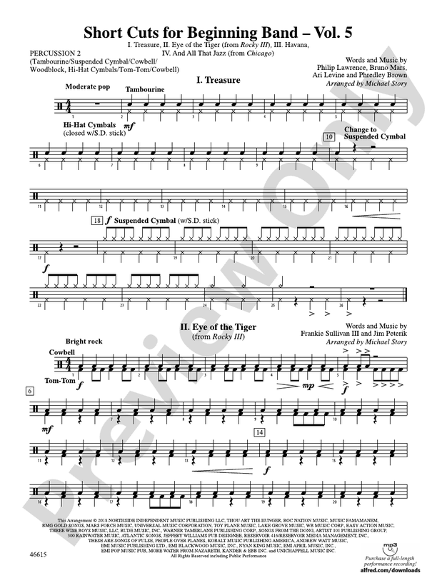 Short Cuts for Beginning Band -- Vol. 5: 2nd Percussion: 2nd Percussion ...