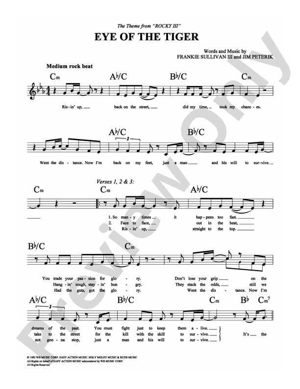 Eye of the Tiger: Lead Sheet: Survivor - Digital Sheet Music Download
