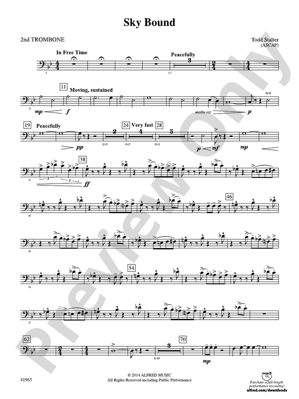 Sky Bound: 2nd Trombone: 2nd Trombone Part - Digital Sheet Music Download
