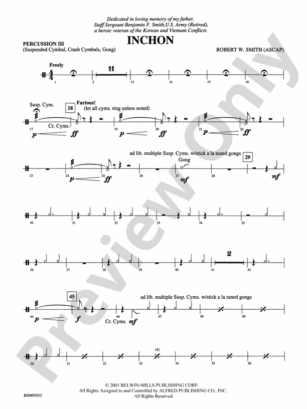 Inchon: 3rd Percussion: 3rd Percussion Part - Digital Sheet Music Download