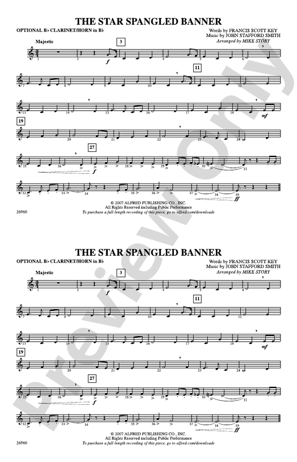 The Star-Spangled Banner: Optional Bb Clarinet/Horn in Bb: Optional Bb ...