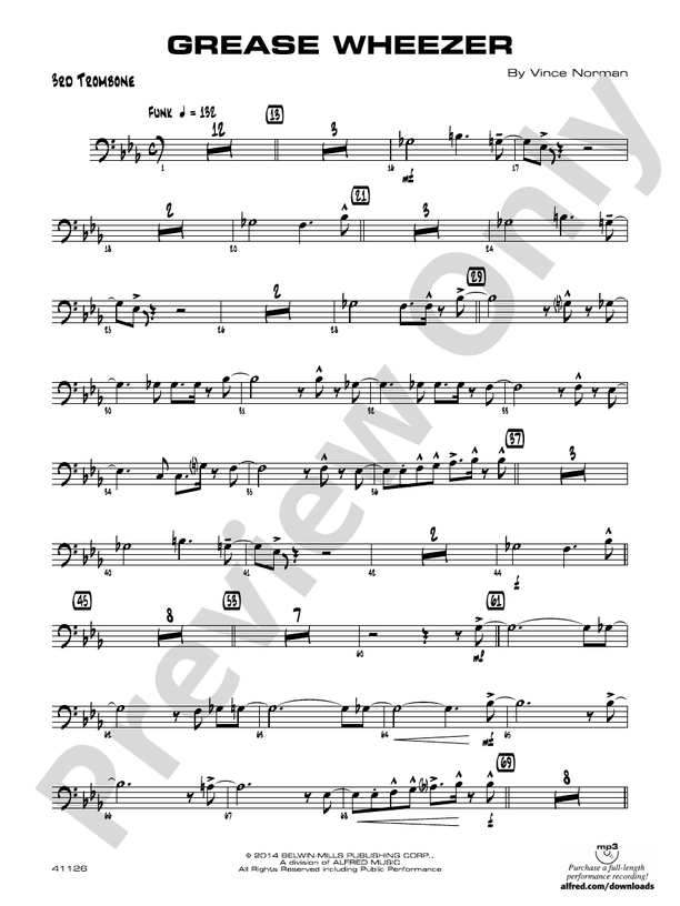 Grease Wheezer: 3rd Trombone: 3rd Trombone Part - Digital Sheet Music ...