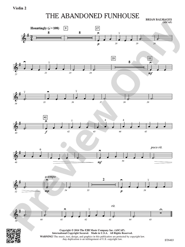 The Abandoned Funhouse: Violin 2 (Viola T.C.): Violin 2 (Viola T.C ...