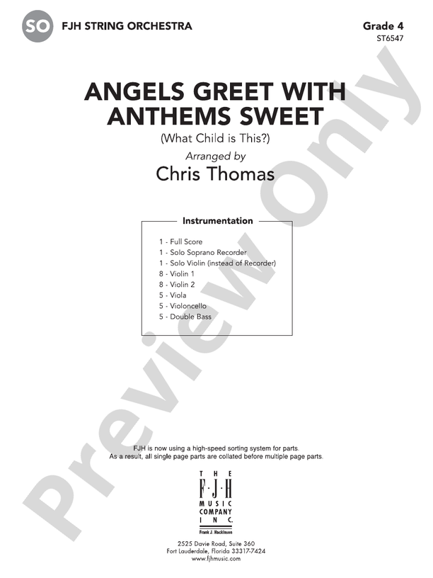 Angels Greet with Anthems Sweet (What Child is This?): String Orchestra ...