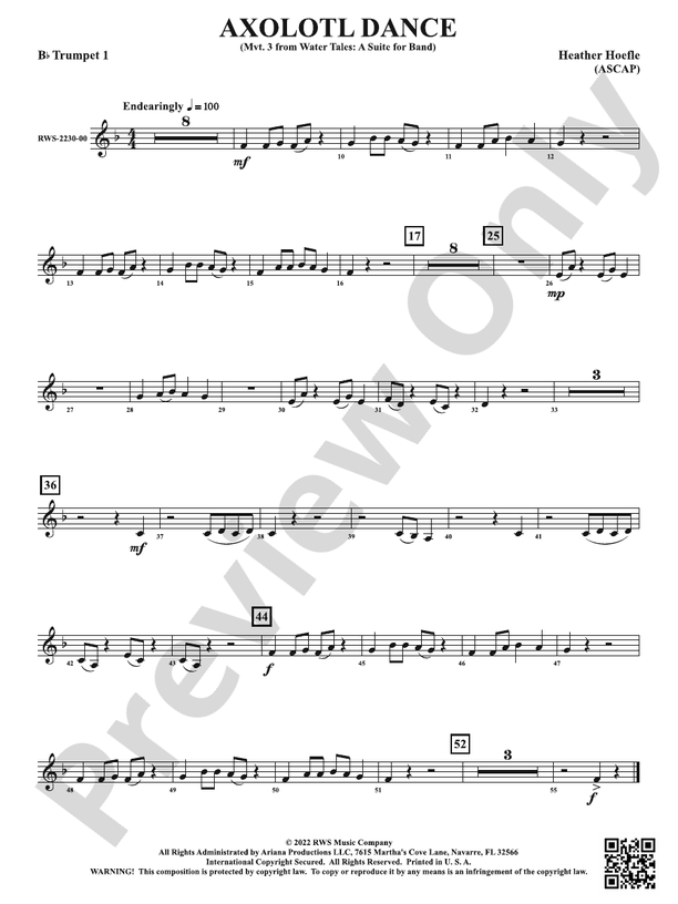 Axolotl Dance - Mvt. 3 from Water Tales: A Suite for Band: 1st B-flat ...