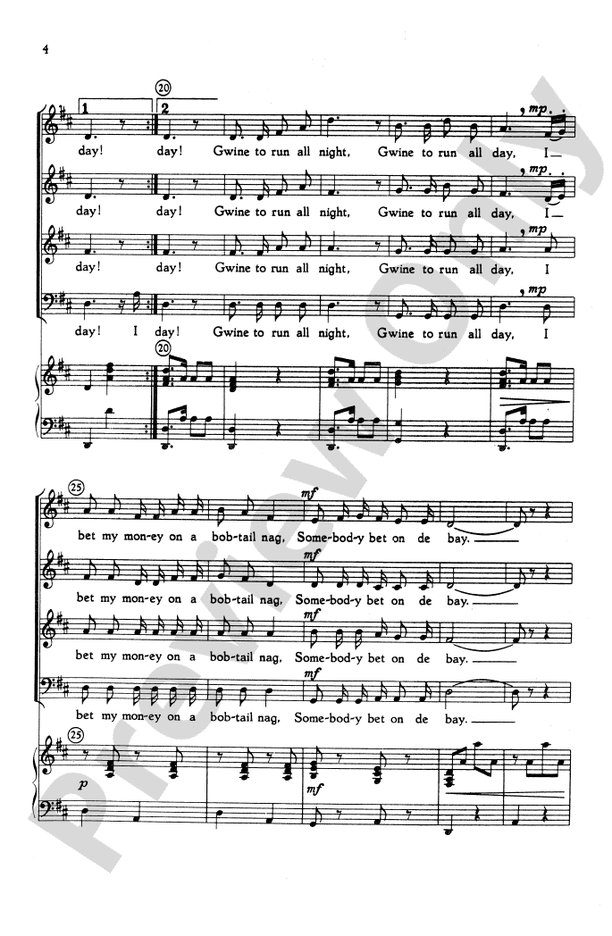 De Camptown Races: SATB Choral Octavo: Stephen Foster - Digital Sheet ...