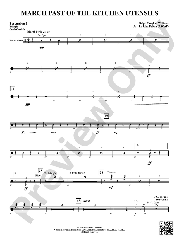 March Past Of The Kitchen Utensils: 2nd Percussion: 2nd Percussion Part ...