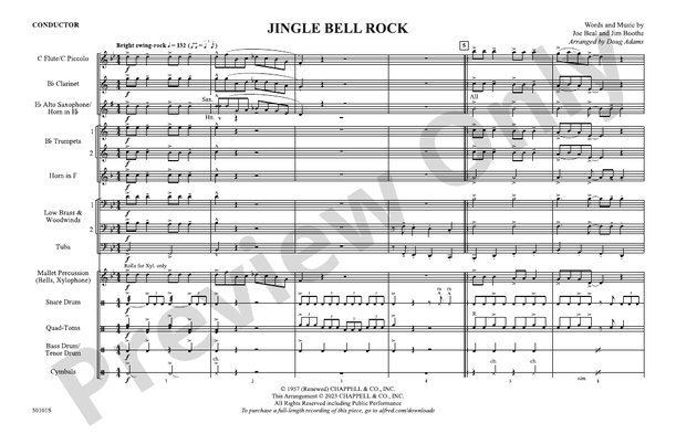 Jingle Bell Rock: Score: Marching Band Score - Digital Sheet Music Download