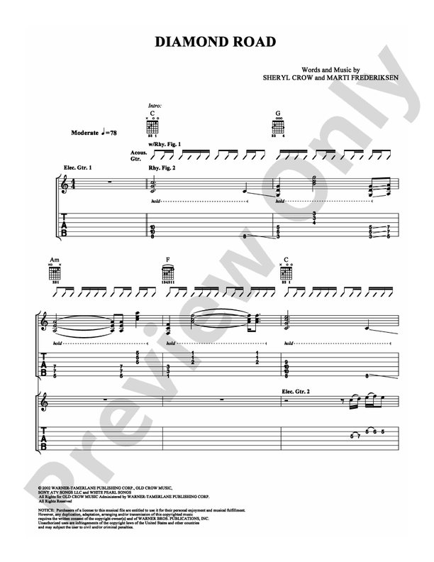 Diamond Road: Guitar TAB: Sheryl Crow - Digital Sheet Music Download