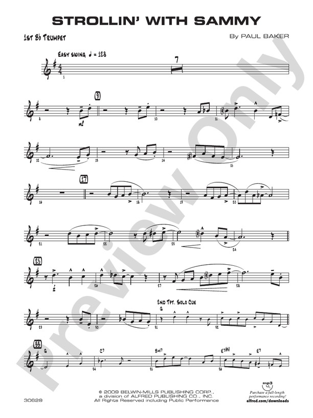 Strollin' with Sammy: 1st B-flat Trumpet: 1st B-flat Trumpet Part ...