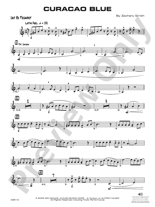 Curacao Blue: 1st B-flat Trumpet: 1st B-flat Trumpet Part - Digital ...