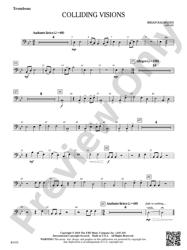 Colliding Visions: Trombone: Trombone Part: Brian Balmages - Digital ...