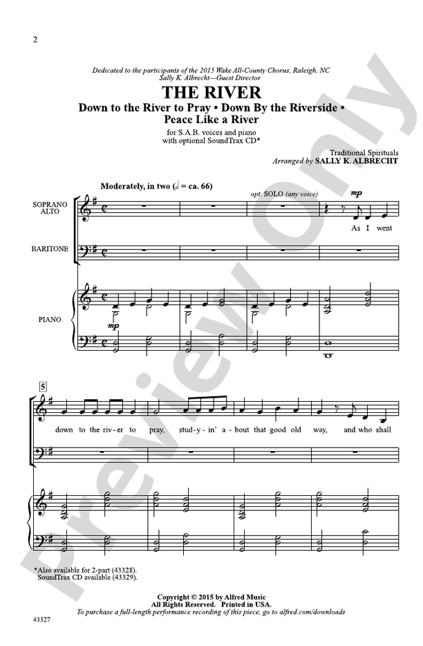 The River: SAB Choral Octavo - Digital Sheet Music Download