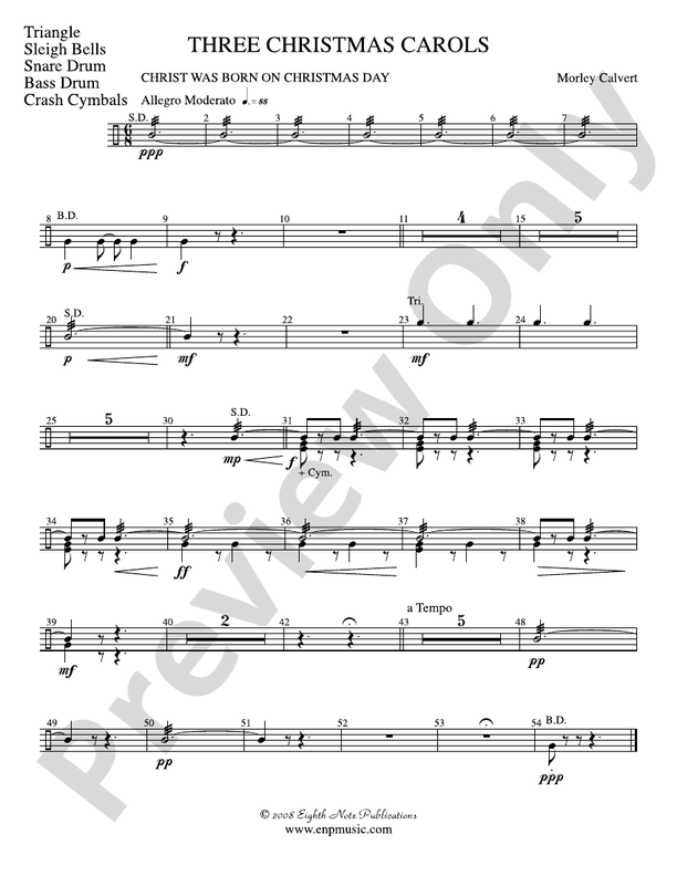 Three Christmas Carols: 1st Percussion: 1st Percussion Part - Digital ...