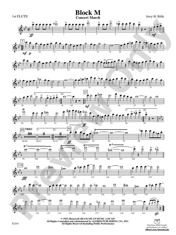 Block M: Flute: Flute Part - Digital Sheet Music Download