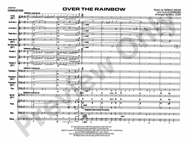 Over the Rainbow: Score: Jazz Ensemble Score - Digital Sheet Music Download