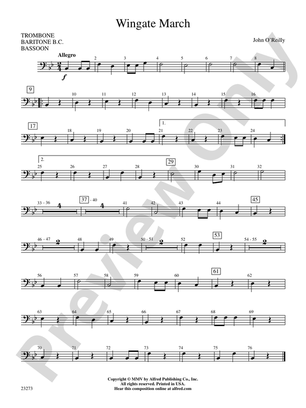 Wingate March: 1st Trombone: 1st Trombone Part - Digital Sheet Music ...