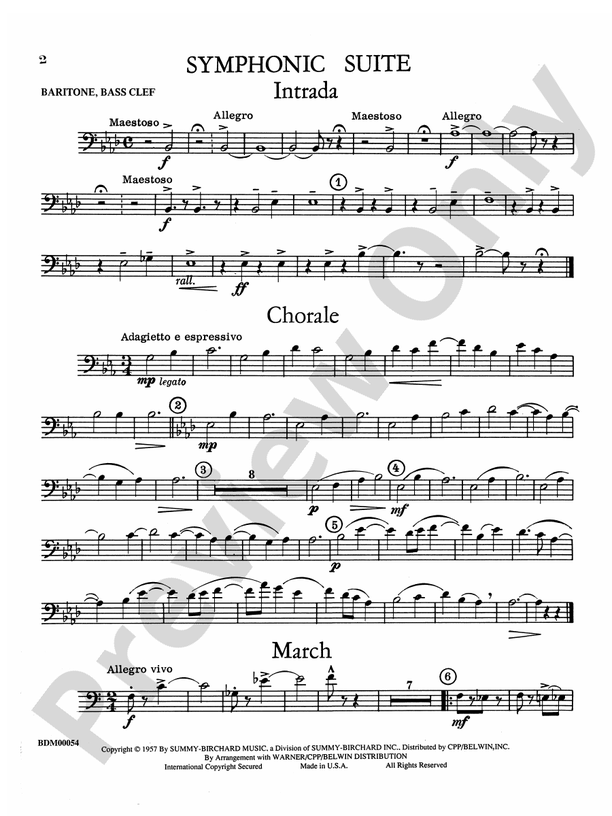 Symphonic Suite: Baritone B.C.: Baritone B.C. Part - Digital Sheet ...