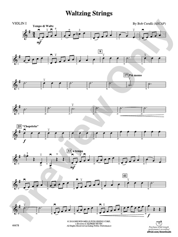 Waltzing Strings: 1st Violin: 1st Violin Part - Digital Sheet Music ...