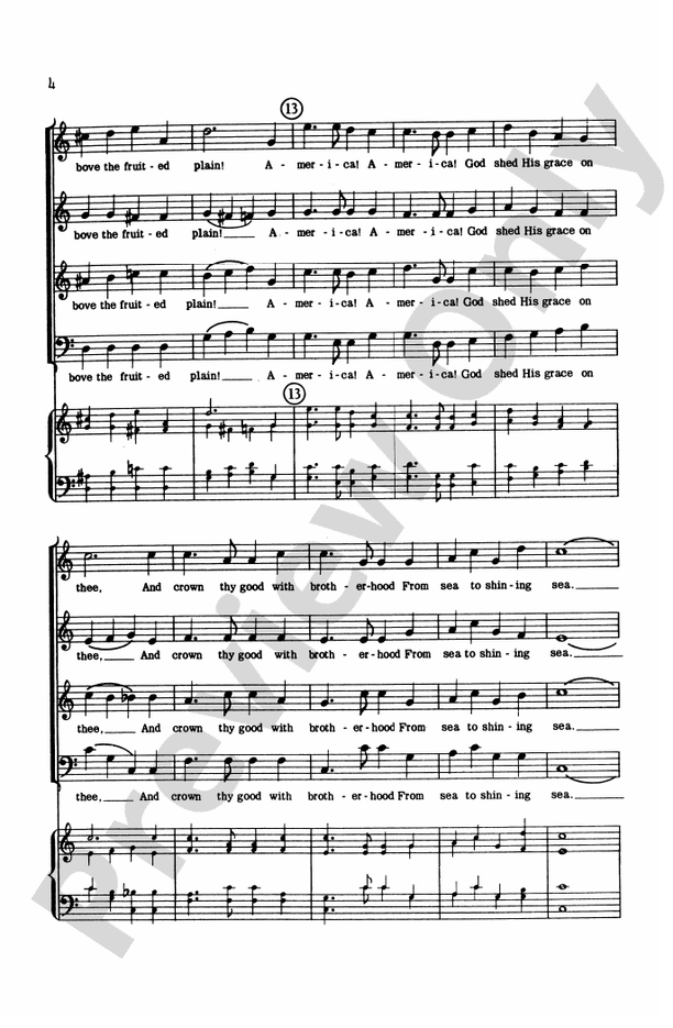 America, the Beautiful: SATB Choral Octavo: Samuel A. Ward - Digital ...