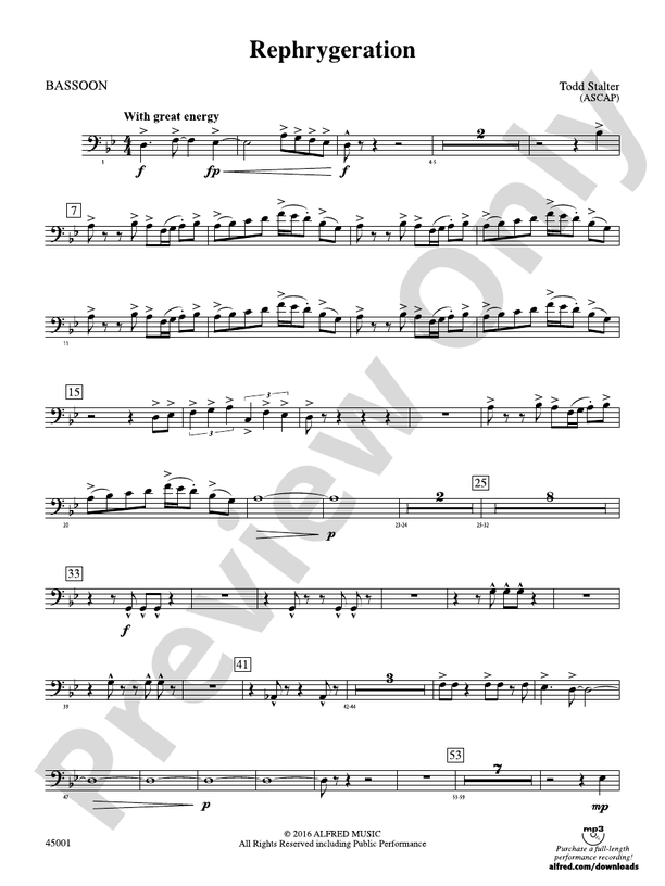 Rephrygeration: Bassoon: Bassoon Part - Digital Sheet Music Download