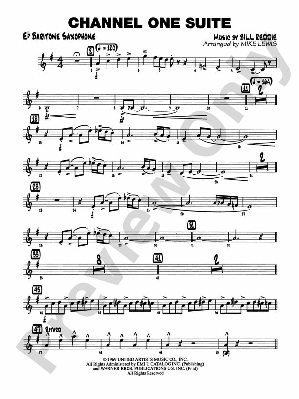 Channel One Suite: E-flat Baritone Saxophone: E-flat Baritone Saxophone Part - Digital Sheet ...
