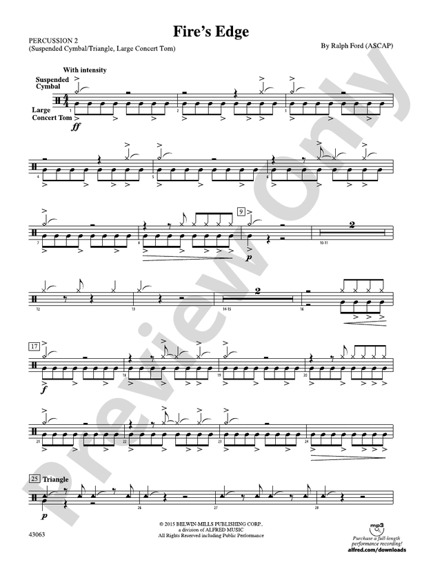 Fire's Edge: 2nd Percussion: 2nd Percussion Part - Digital Sheet Music ...