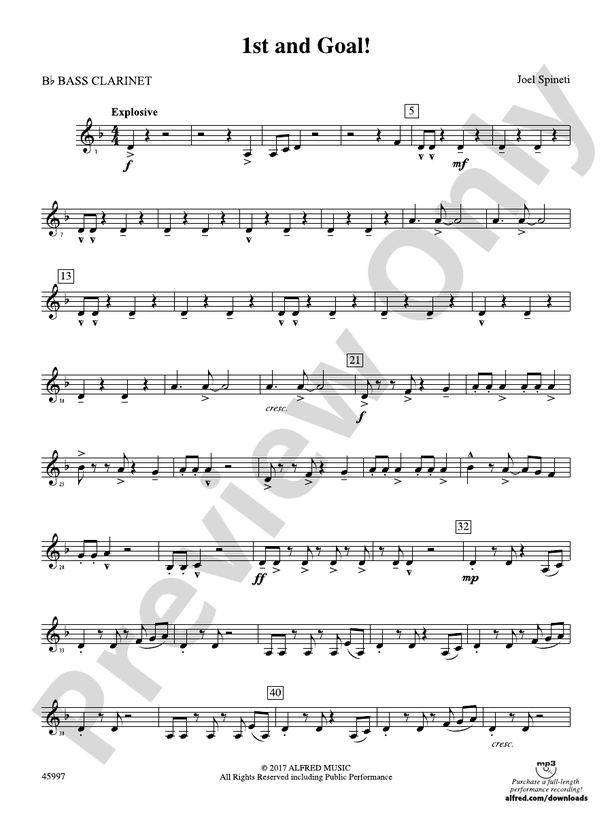 1st and Goal: B-flat Bass Clarinet: B-flat Bass Clarinet Part - Digital ...