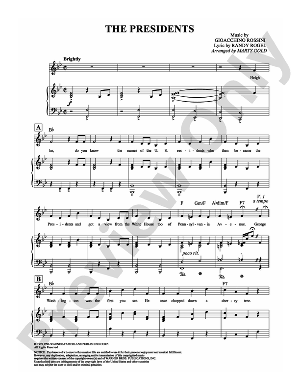 The Presidents: Piano/Vocal/Chords: Gioacchino Rossini - Digital Sheet ...