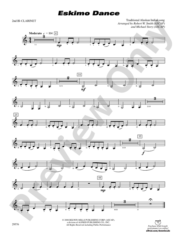 Eskimo Dance: 2nd B-flat Clarinet: 2nd B-flat Clarinet Part - Digital Sheet Music Download