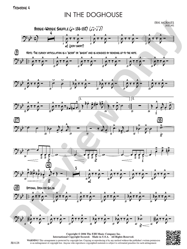 In the Doghouse: Opt. Trombone 4 (Bass): Opt. Trombone 4 (Bass) Part ...