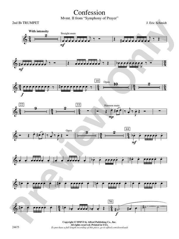 Confession (Movement 2 of Symphony of Prayer): 2nd B-flat Trumpet: 2nd ...