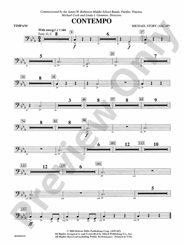 Contempo: Timpani: Timpani Part - Digital Sheet Music Download
