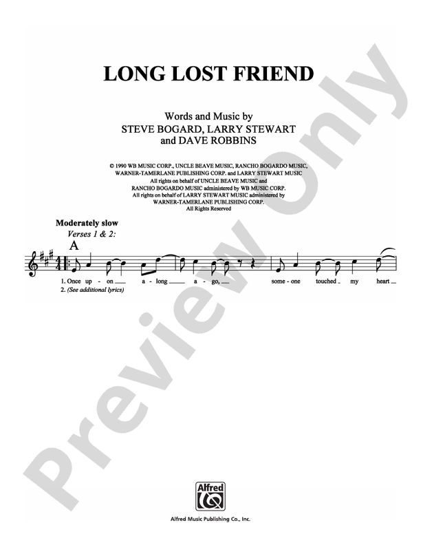 Long Lost Friend: Lead Sheet: Restless Heart - Digital Sheet Music Download