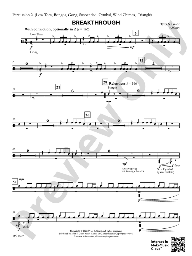 Breakthrough: 2nd Percussion: 2nd Percussion Part - Digital Sheet Music ...