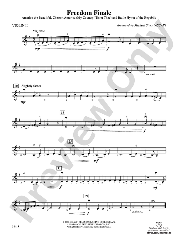 Freedom Finale: 2nd Violin: 2nd Violin Part - Digital Sheet Music Download