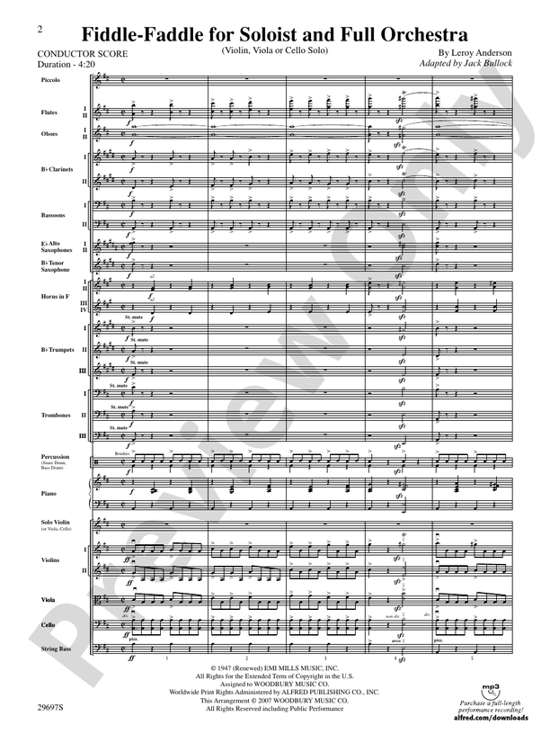 Fiddle-Faddle for Soloist and Full Orchestra: Score: Full Orchestra ...