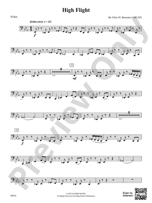 High Flight: Tuba: Tuba Part - Digital Sheet Music Download