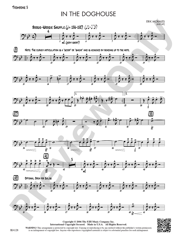 In the Doghouse: Opt. Trombone 3: Opt. Trombone 3 Part: Erik Morales ...