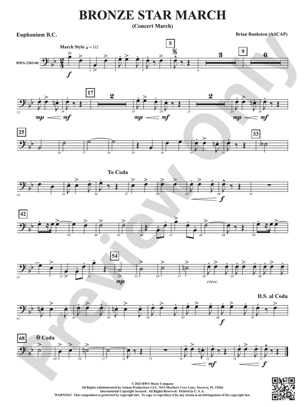 Bronze Star March - Concert March: Baritone B.C.: Baritone B.C. Part ...