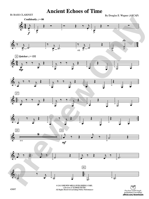 Ancient Echoes of Time: B-flat Bass Clarinet: B-flat Bass Clarinet Part - Digital Sheet Music ...