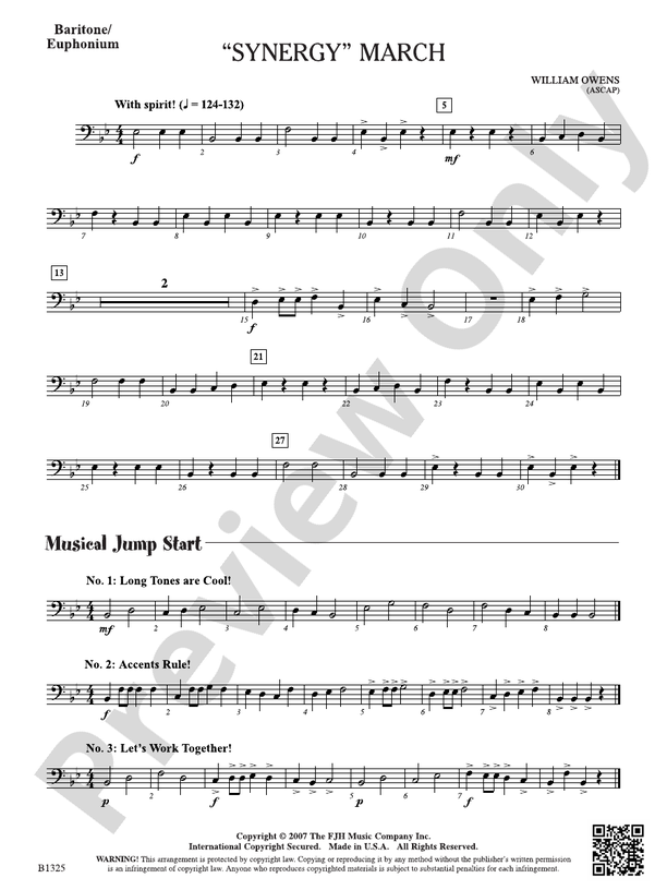 Synergy March: Baritone/Euphonium: Baritone/Euphonium Part: William ...
