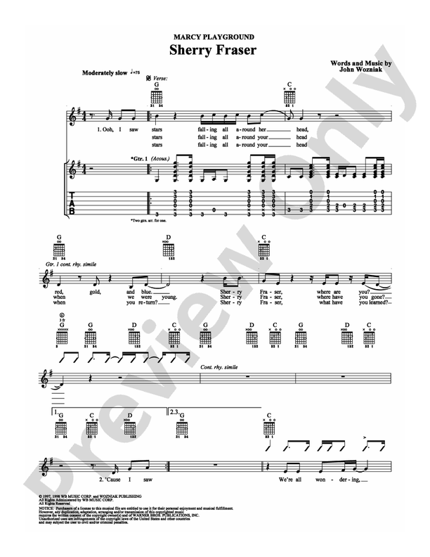 Sherry Fraser: Guitar TAB: Marcy Playground - Digital Sheet Music Download