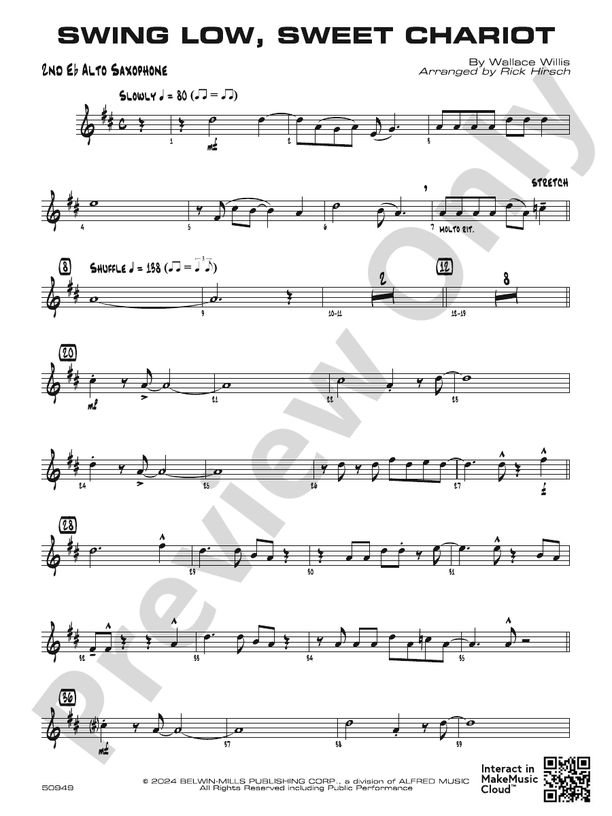 Swing Low, Sweet Chariot: 2nd E-flat Alto Saxophone: 2nd E-flat Alto ...