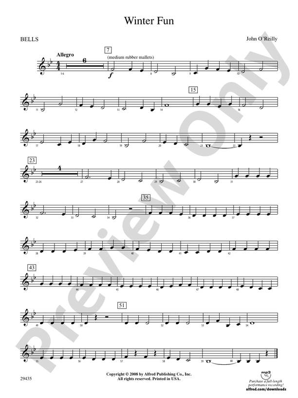 Winter Fun: Bells: Bells Part - Digital Sheet Music Download