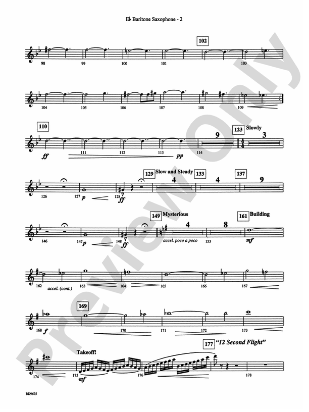 Twelve Seconds to the Moon: E-flat Baritone Saxophone: E-flat Baritone Saxophone Part - Digital ...