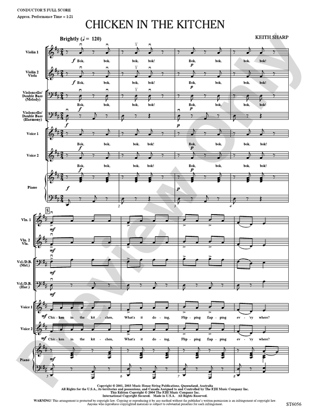 Chicken in the Kitchen: Score: String Orchestra Score: Keith Sharp ...