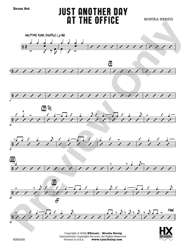 Just Another Day at the Office: Drum Setet: Drum Setet Part: Monika Herzig - Digital Sheet Music ...